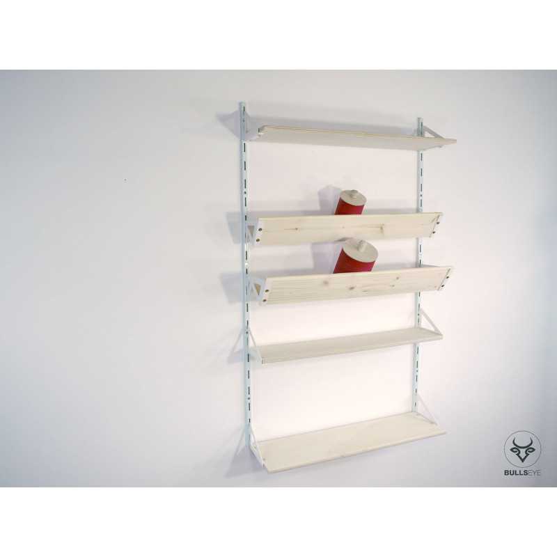 Custom-made racks *for practical wall shelves*